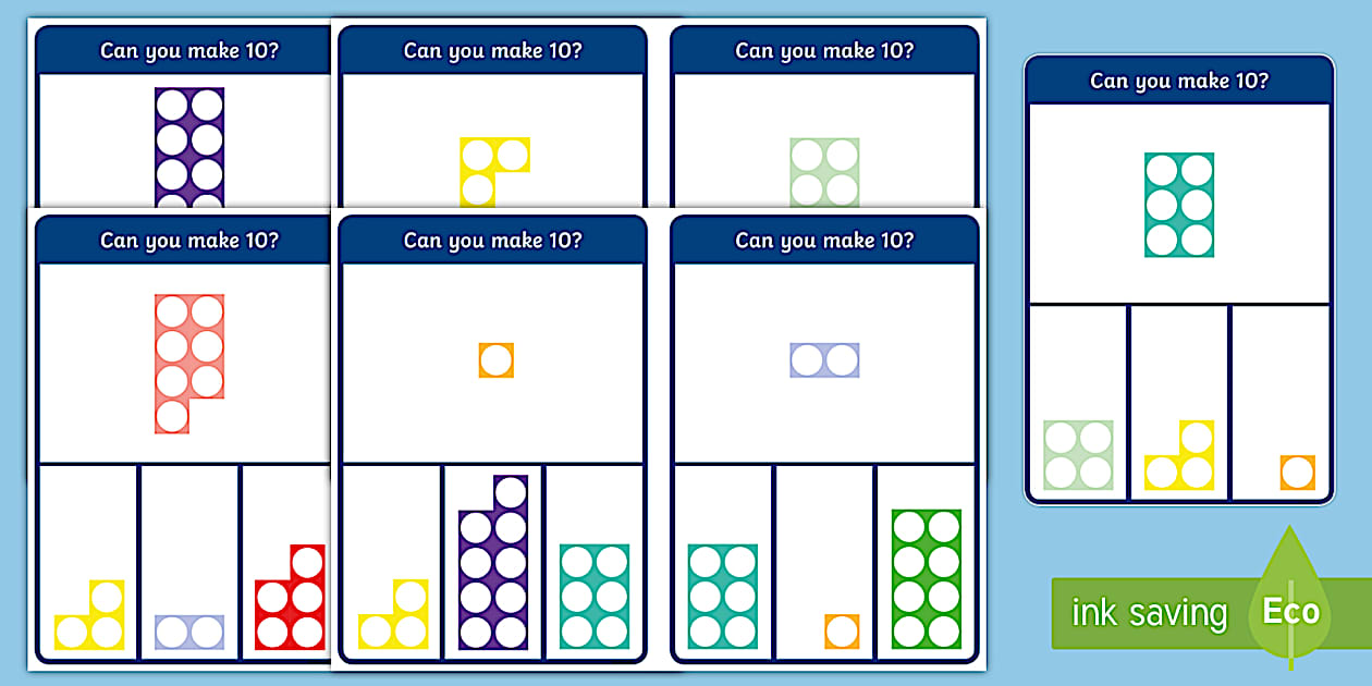 Numicon Shape Number Bonds of 10 Peg Matching Game - Twinkl